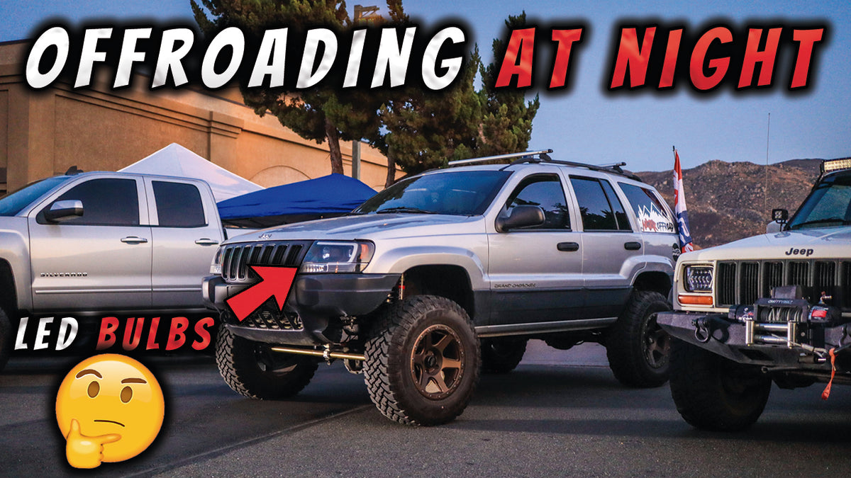 Installing LED High Beams + Night Run with Jeep WJs Grand Cherokee ...
